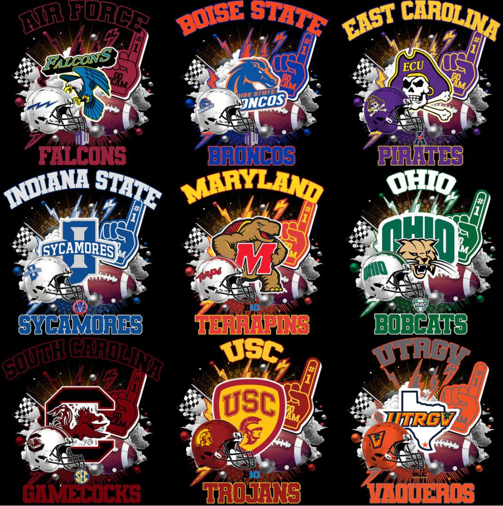 127 College NCAA Team Retro T Shirt Desigs – TeeGrapphics