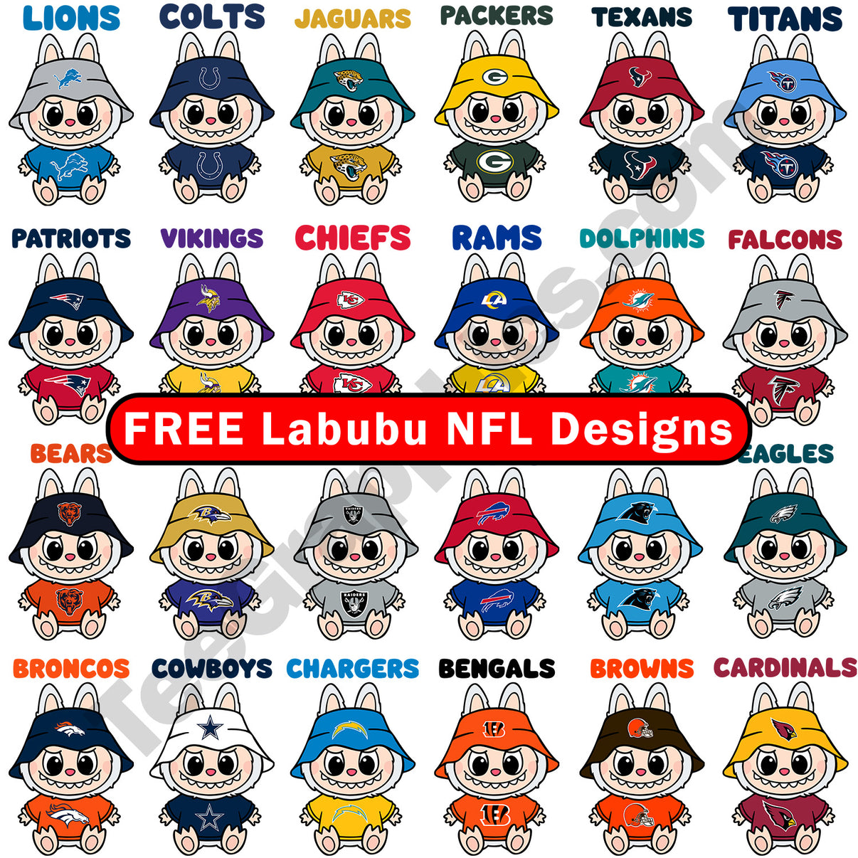 FREE Labubu NFL T Shirt Designs – TeeGrapphics