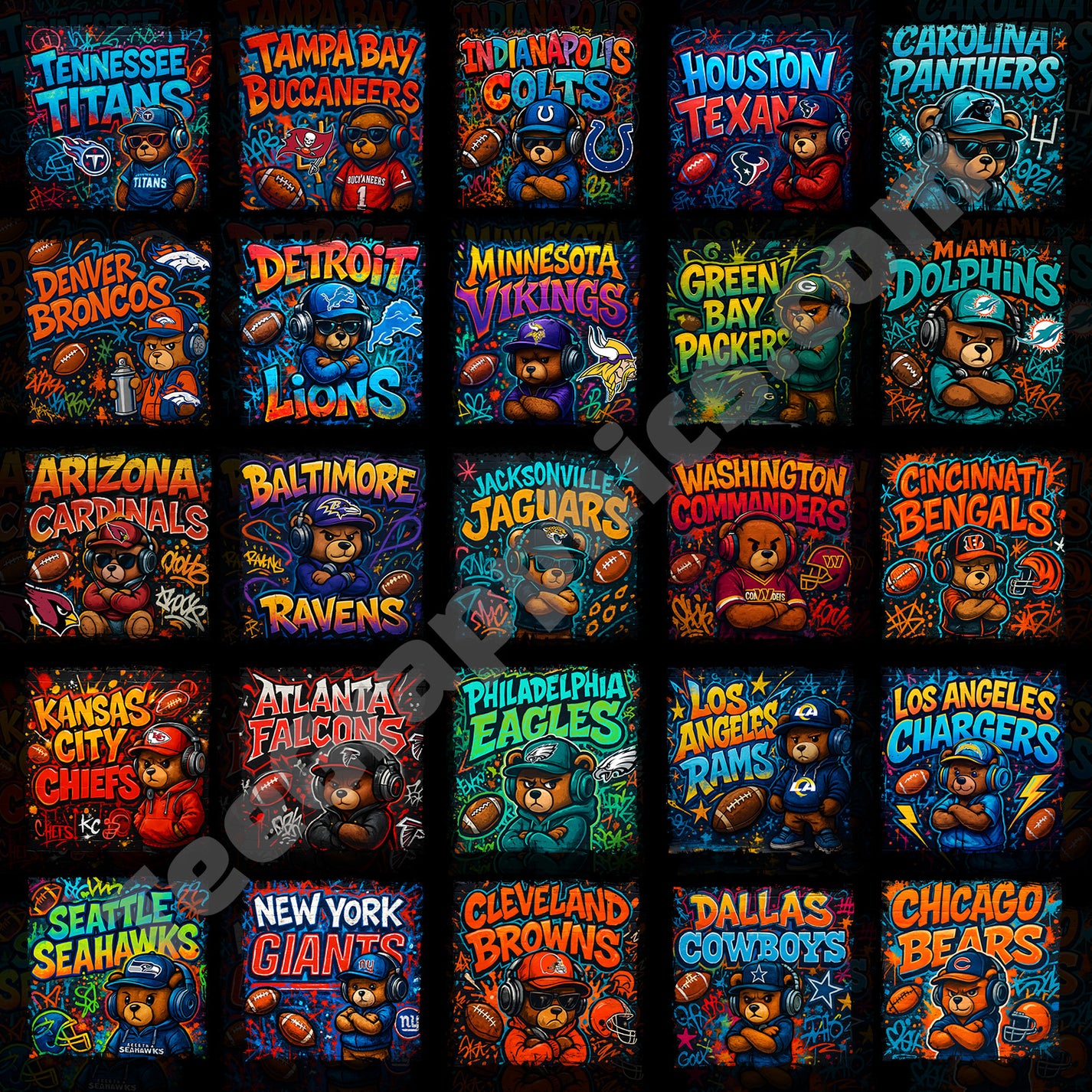 32 Graffiti Style NFL T Shirt Designs – TeeGrapphics