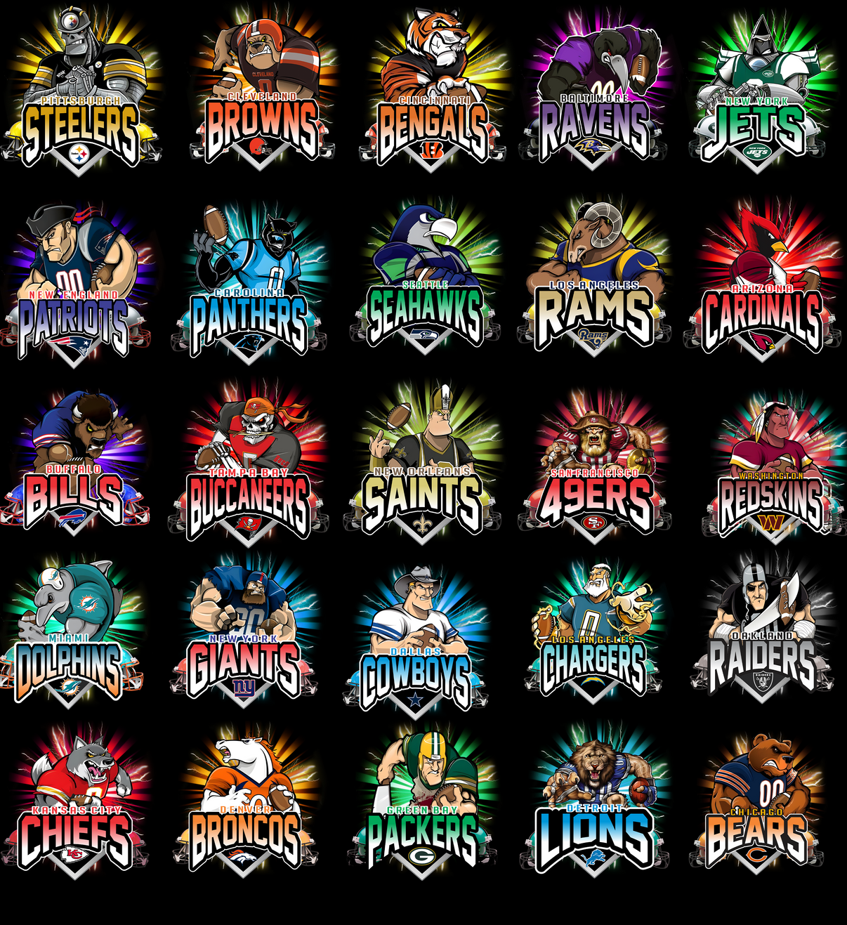 32 Exclusive NFL Mascot T Shirt Designs – TeeGrapphics