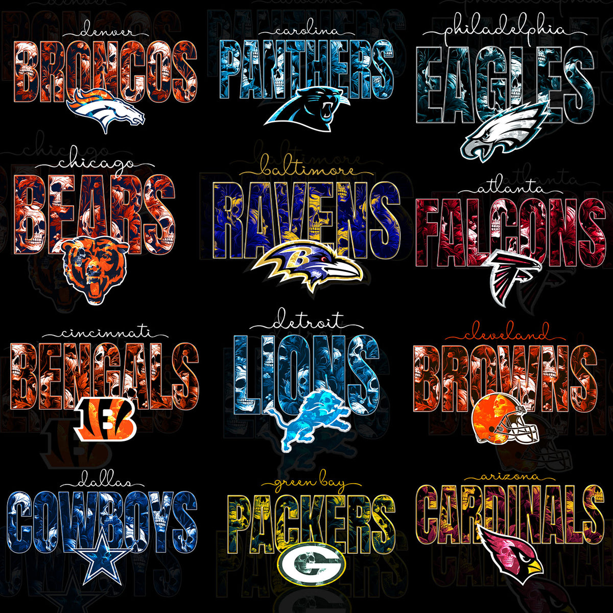 32 Skull Theme NFL T Shirt Designs – TeeGrapphics