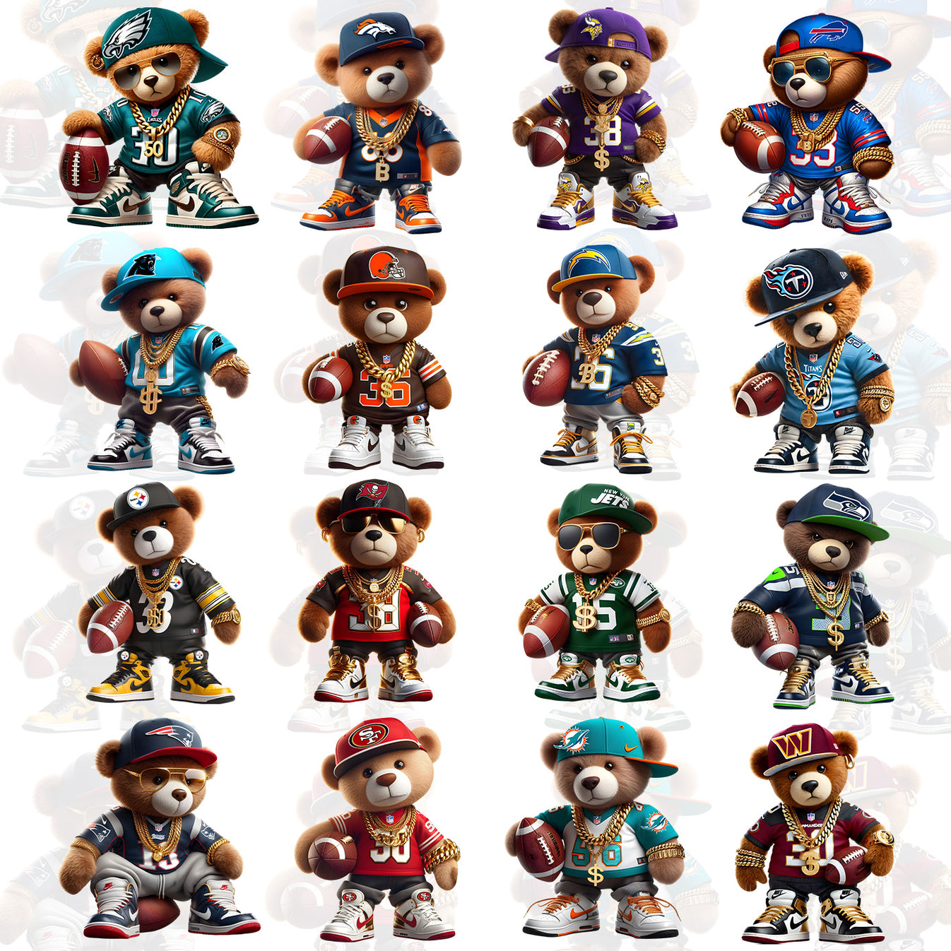 32 Luxury Hip Hop Teddy NFL Designs PNG – TeeGrapphics